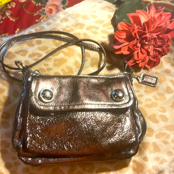 Coach | Bags | Coach Poppy Collection Gunmetal Iridescent Crossbody ...